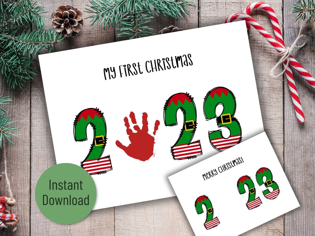 My First Christmas Handprint Printable Craft Baby Christmas - Etsy