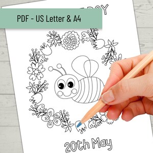 World Bee Day Printable Coloring Pages, Bee Day Activity Pages for Kids ...