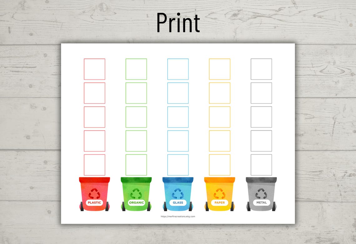 Recycling Sorting Game for Kids, Recycling Earth Day Activity ...