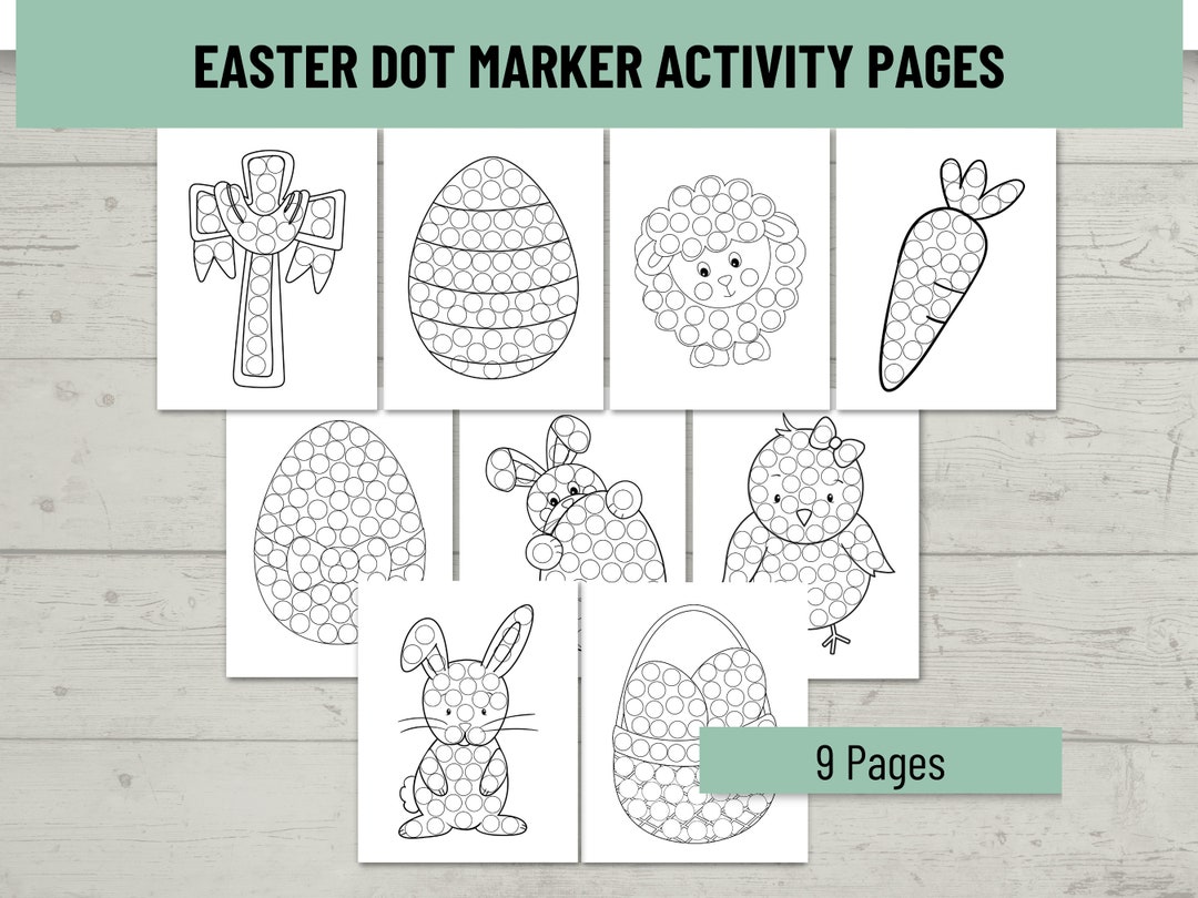 Easter Dot Marker Printable Activity Pages, Easter Do a Dot Coloring ...