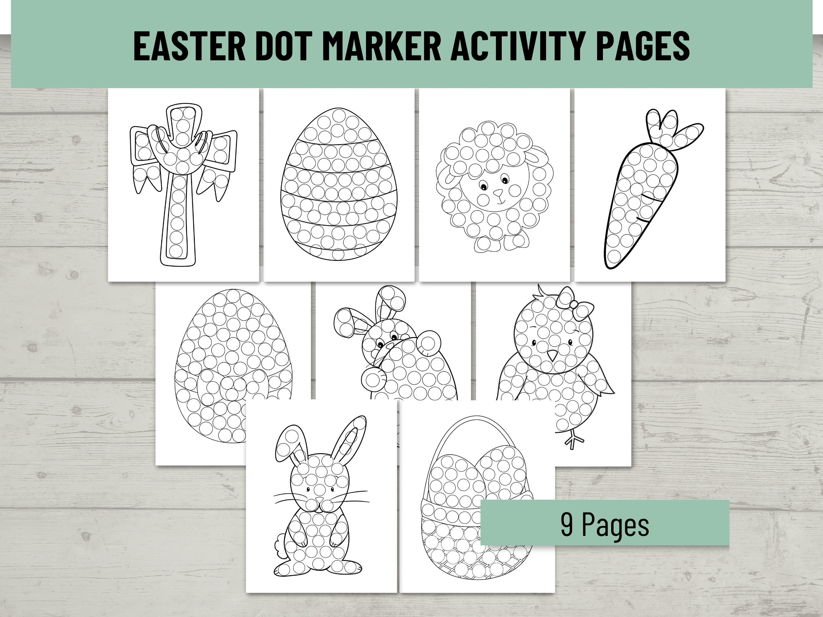 Easter Dot Marker Printable Activity Pages, Easter Do a Dot Coloring ...