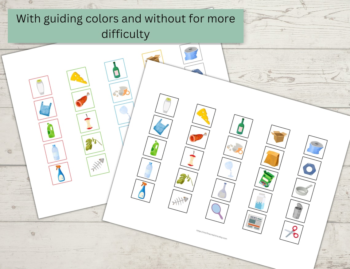 Recycling Sorting Game for Kids, Recycling Earth Day Activity ...