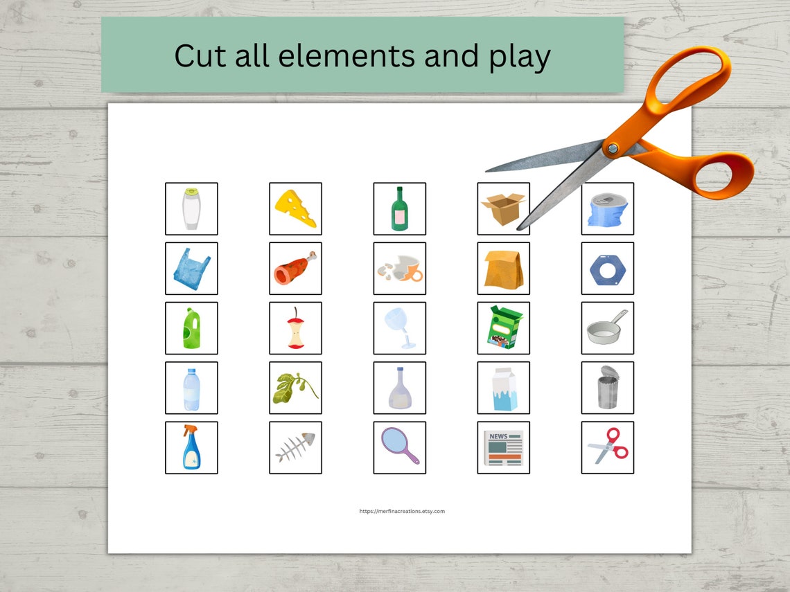 Recycling Sorting Game for Kids, Recycling Earth Day Activity ...