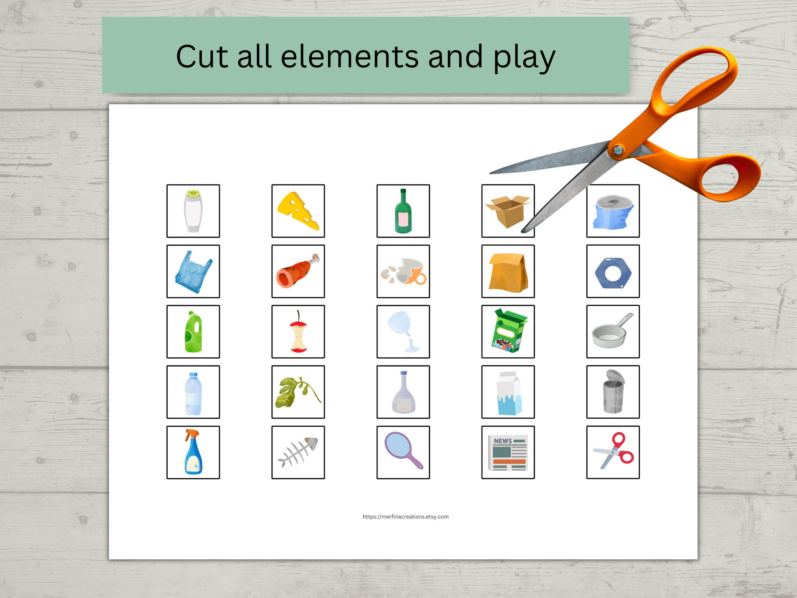 Recycling Sorting Game for Kids, Recycling Earth Day Activity ...