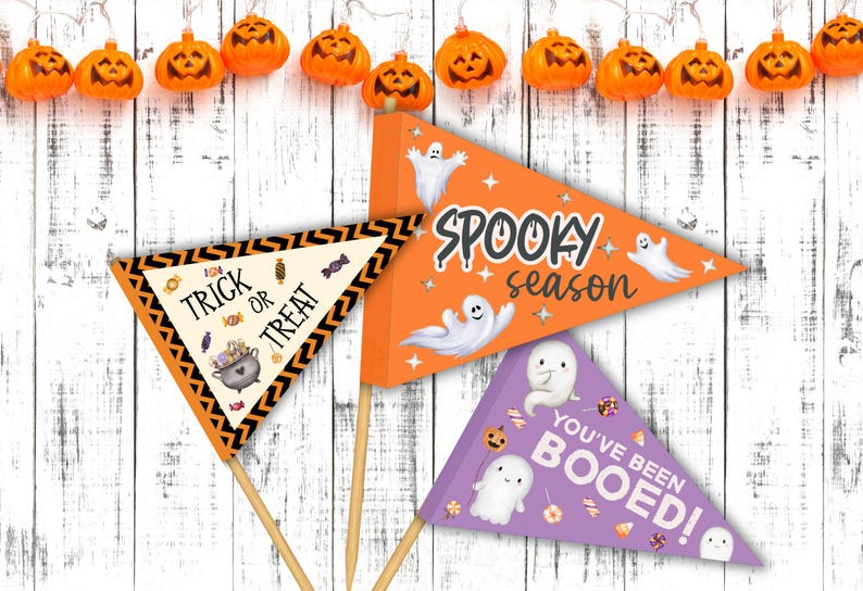 Printable Halloween Pennant Flags, Halloween Trick or Treat, Kids Boo ...