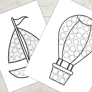 Transportation Dot Marker Printable Activity Pages, Do a Dot Coloring ...