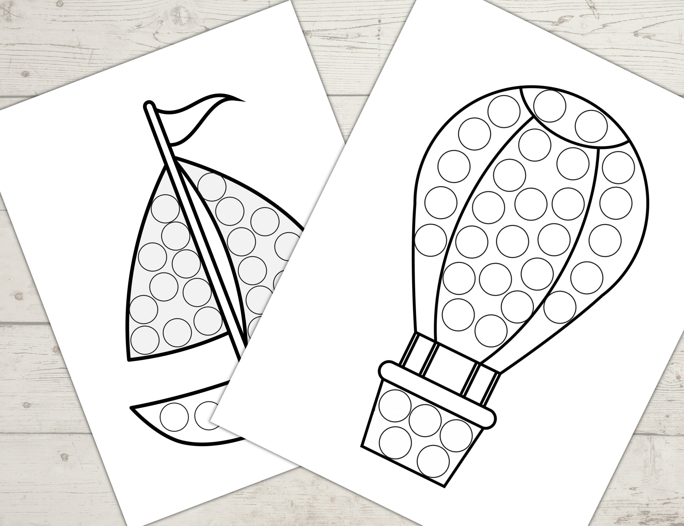 Transportation Dot Marker Printable Activity Pages, Do a Dot Coloring ...