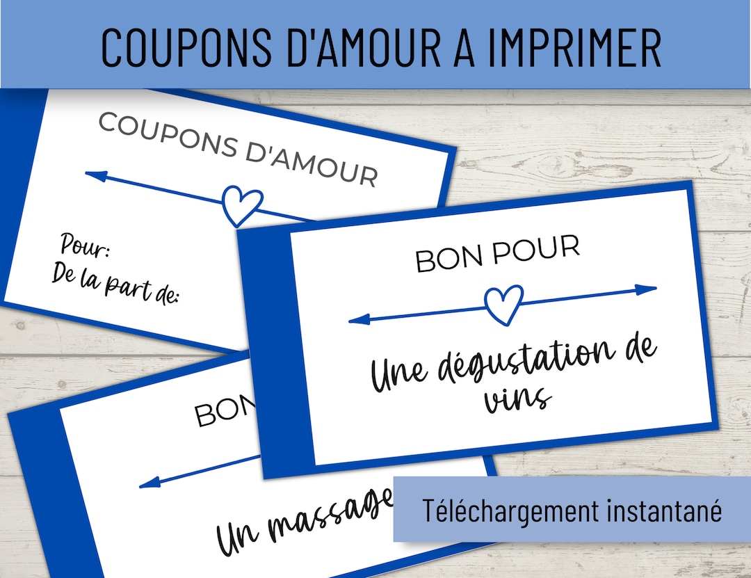 Coupons D'amour à Imprimer, Coupons Saint Valentin, Idée Cadeau Pour ...