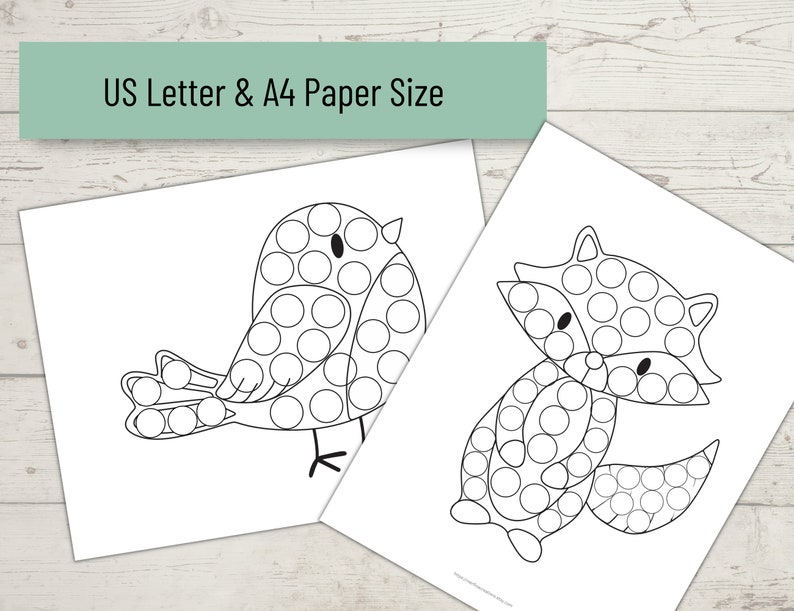 Woodland Dot Marker Printable Activity Pages, Do a Dot Coloring, Do a ...