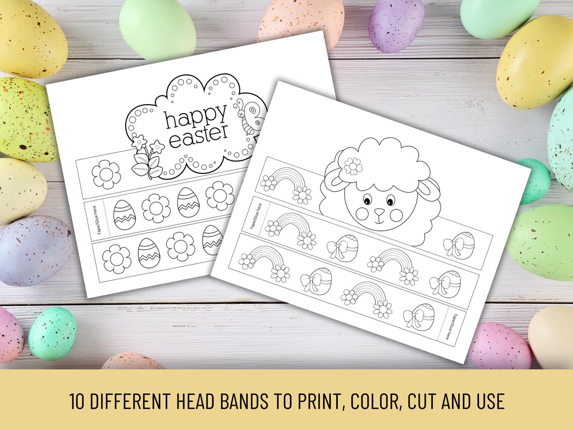Easter Paper Crown Hats, Easter Coloring Paper Crown Craft, Easter ...