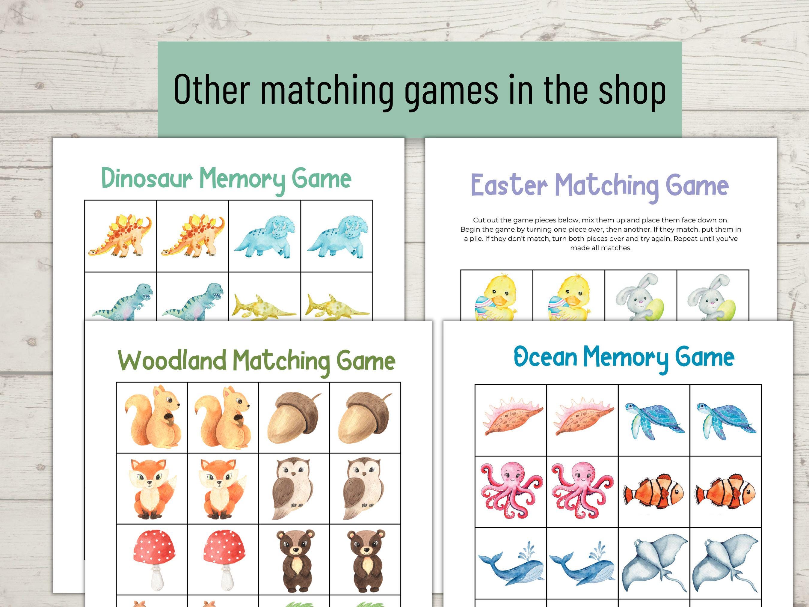 Halloween Matching Game for Kids, Halloween Printable Memory Game, Fall ...