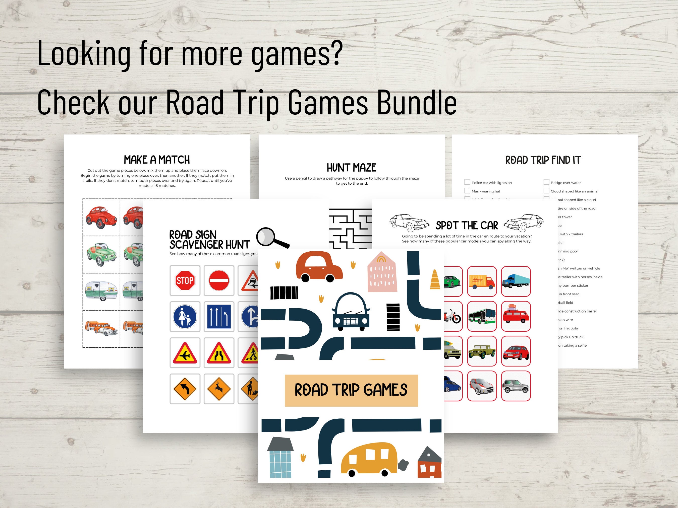 Road Trip Memory Game for Kids, Transportation Printable Memory Game ...