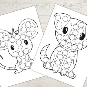 Pets Dot Marker Printable Activity Pages, Do a Dot Coloring, Do a Dot ...