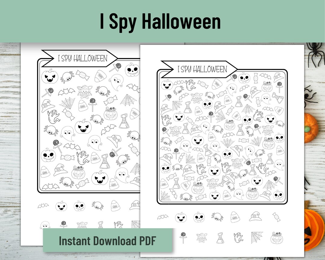 I Spy Halloween Printable Activity for Kids, Halloween Games for Kids ...
