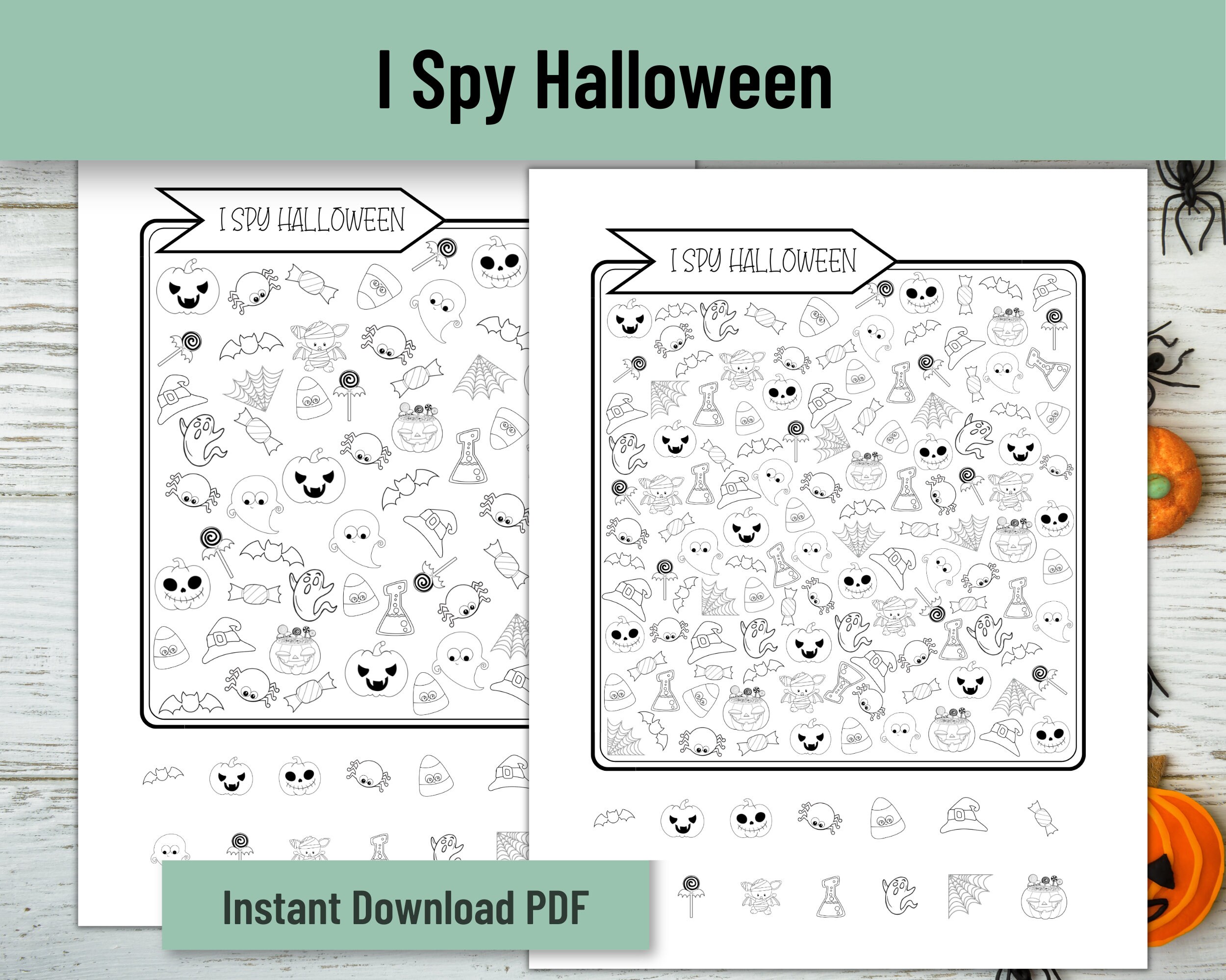 I Spy Halloween Printable Activity for Kids, Halloween Games for Kids ...