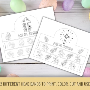 Easter Paper Crown Hats, Easter Coloring Paper Crown Craft, He is Risen ...