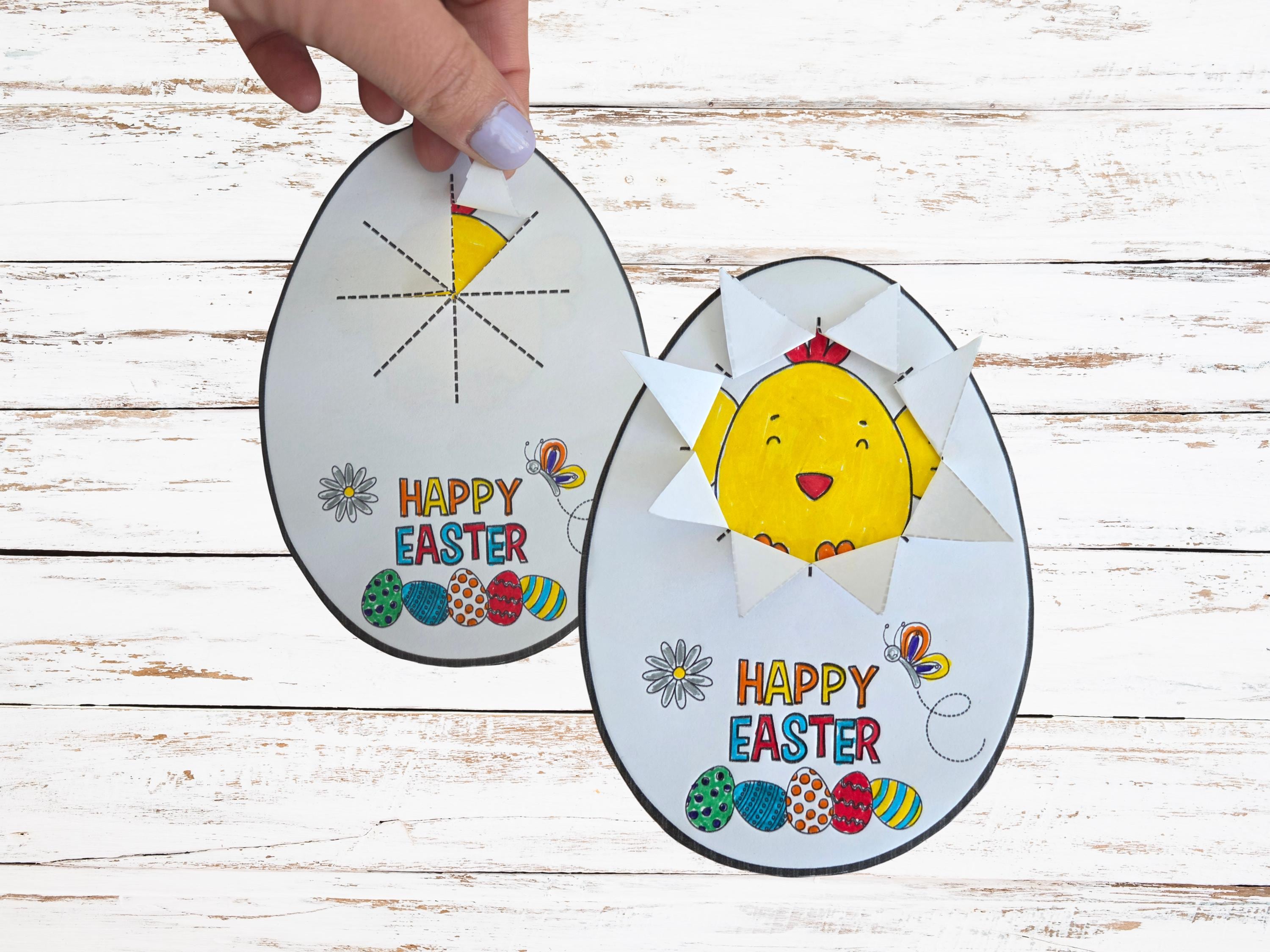 Hatching Chick Craft Template, Easter Color, Cut and Paste Paper Craft ...