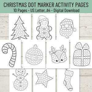 Christmas Dot Marker Printable Pages, Christmas Do a Dot Coloring ...