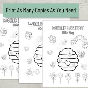 World Bee Day Printable Coloring Pages, Bee Day Activity Pages for Kids ...