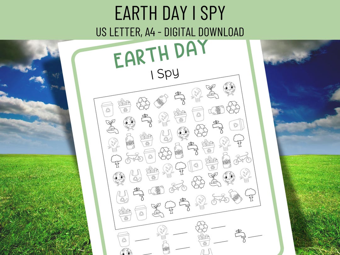 Earth Day I Spy, Printable Earth Day I Spy Activity Page, Earth Day ...