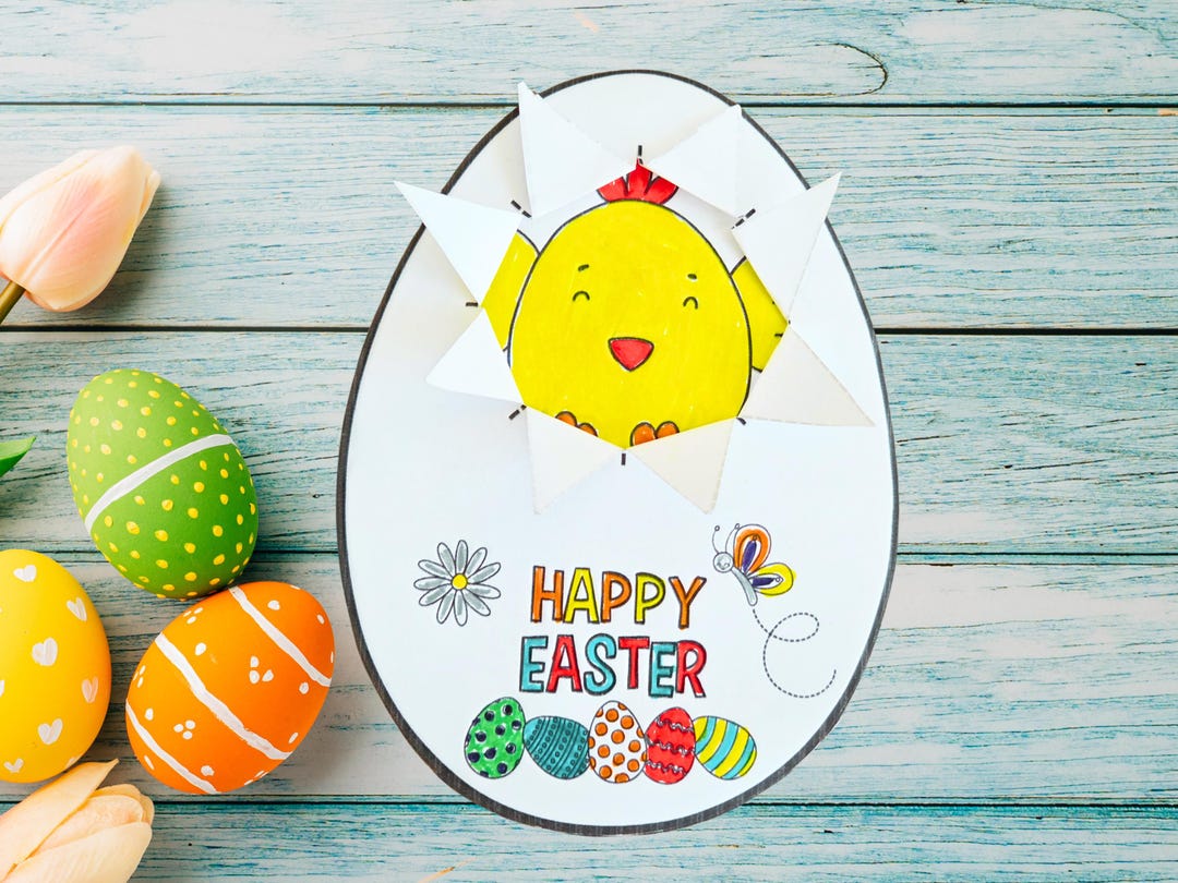 Hatching Chick Craft Template, Easter Color, Cut and Paste Paper Craft ...