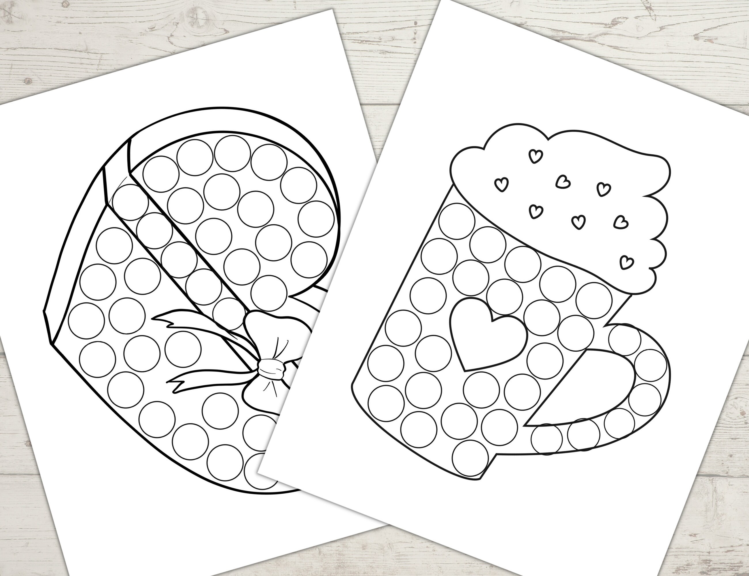 Valentine's Day Dot Marker Printable Pages, Valentines Do a Dot ...
