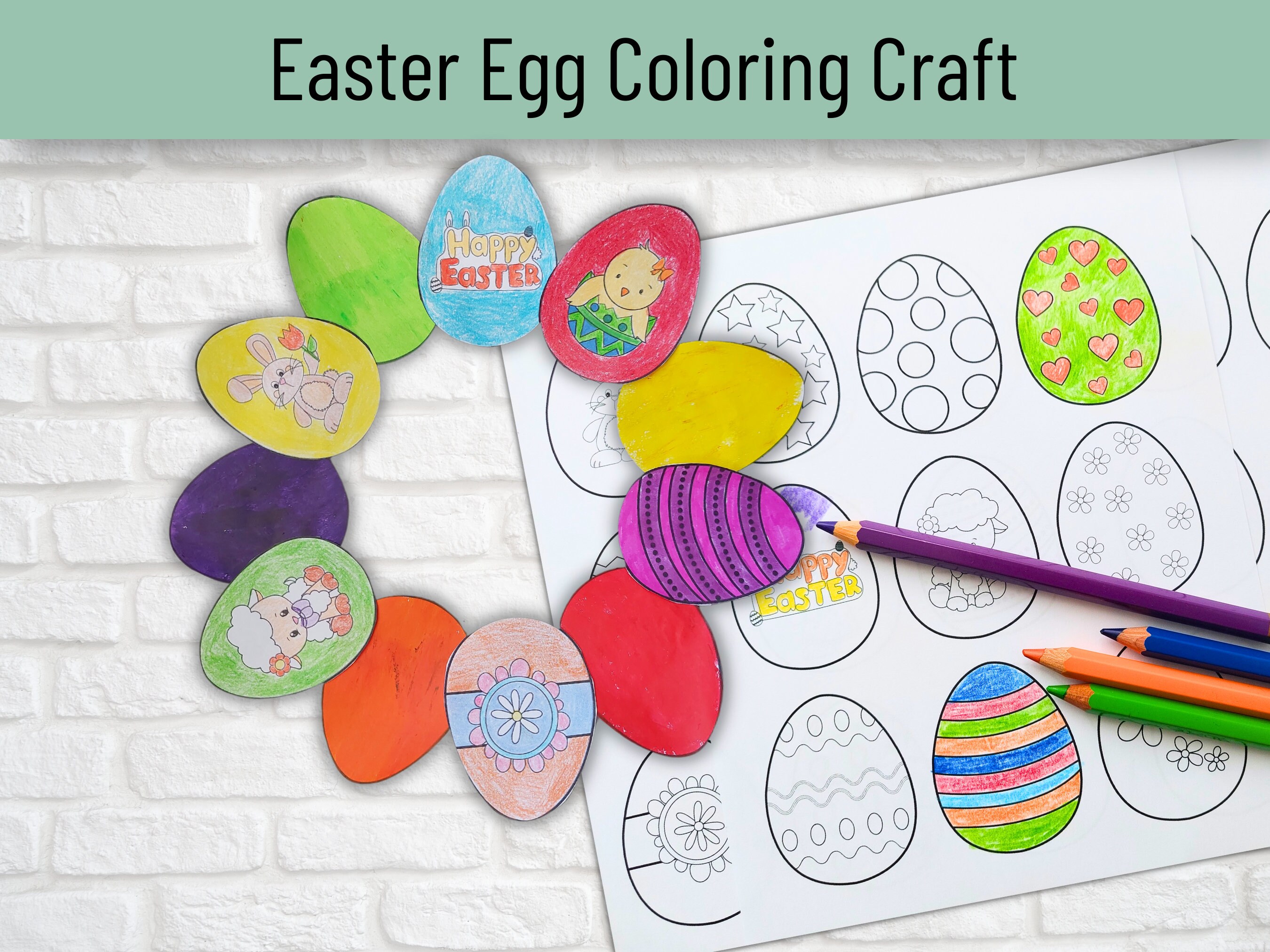 Easter Egg Craft for Kids Printable, Easter Coloring Crafts, Easter Egg ...