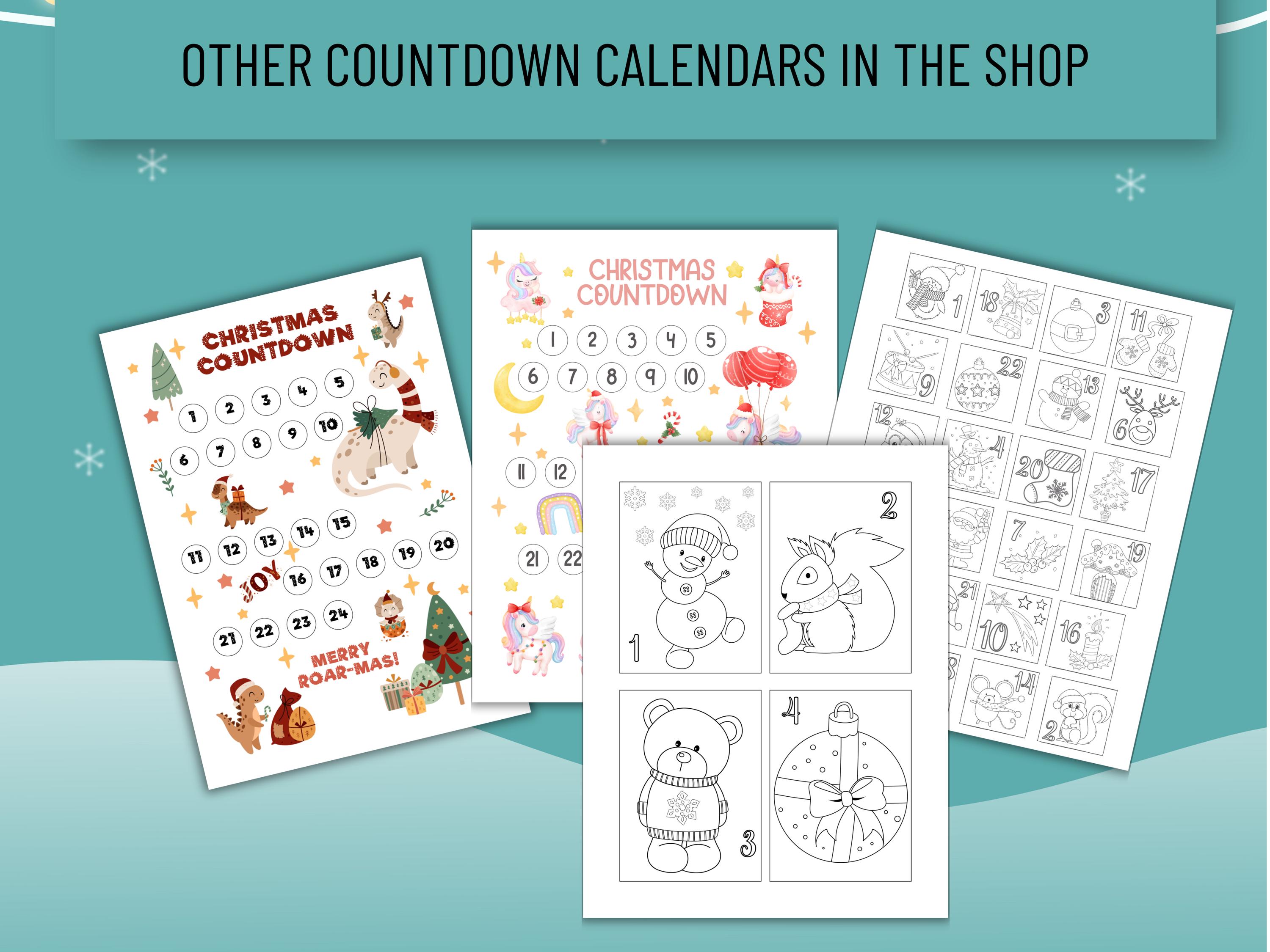 Snowman Christmas Countdown Printable, Countdown to Christmas ...