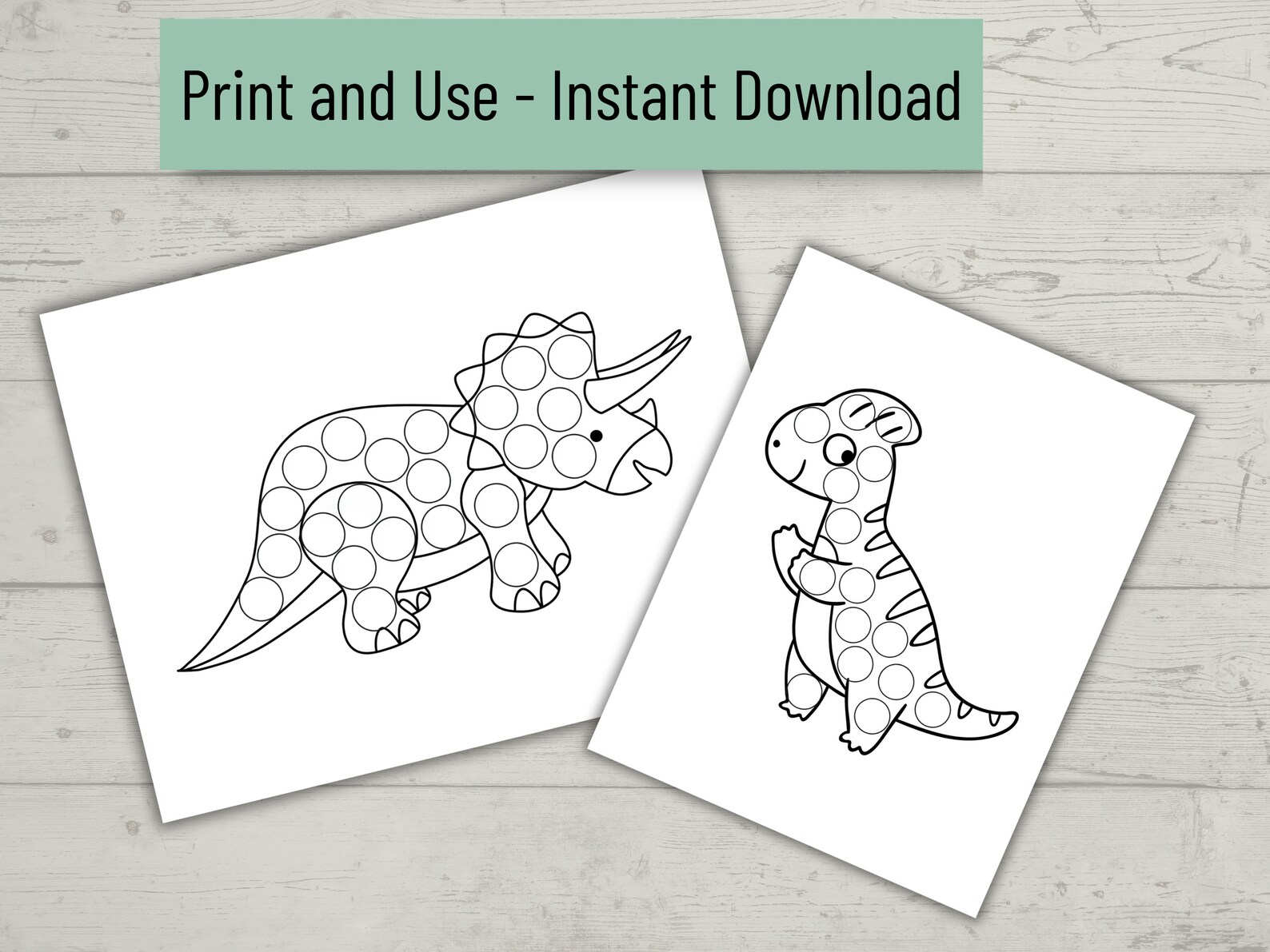 Dinosaur Dot Marker Printable Activity Pages, Do a Dot Coloring, Do a ...