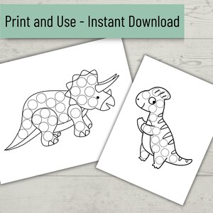 Dinosaur Dot Marker Printable Activity Pages, Do a Dot Coloring, Do a ...