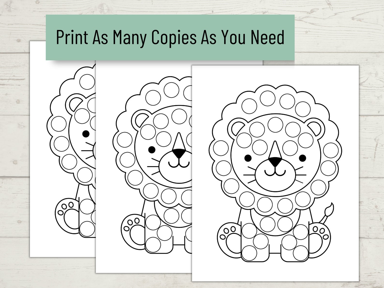 Safari Animals Dot Marker Printable Activity Pages, Do a Dot Coloring ...