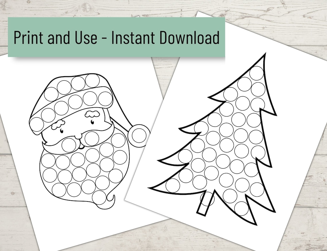 Christmas Dot Marker Printable Pages, Christmas Do a Dot Coloring ...