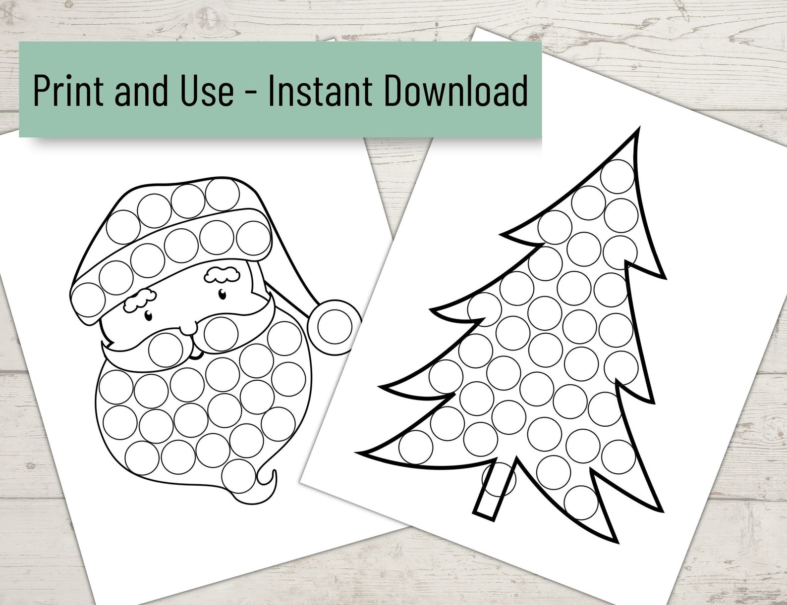 Christmas Dot Marker Printable Pages, Christmas Do a Dot Coloring ...