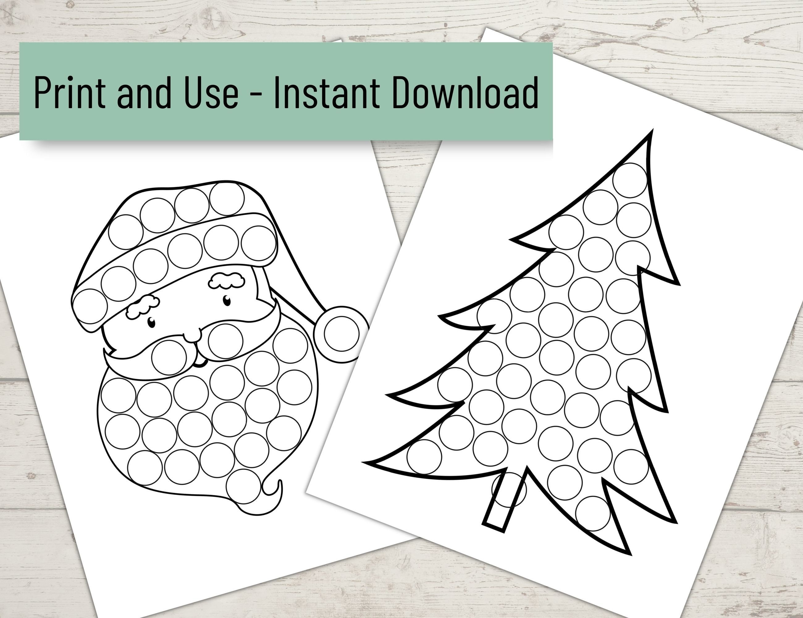Christmas Dot Marker Printable Pages, Christmas Do a Dot Coloring ...