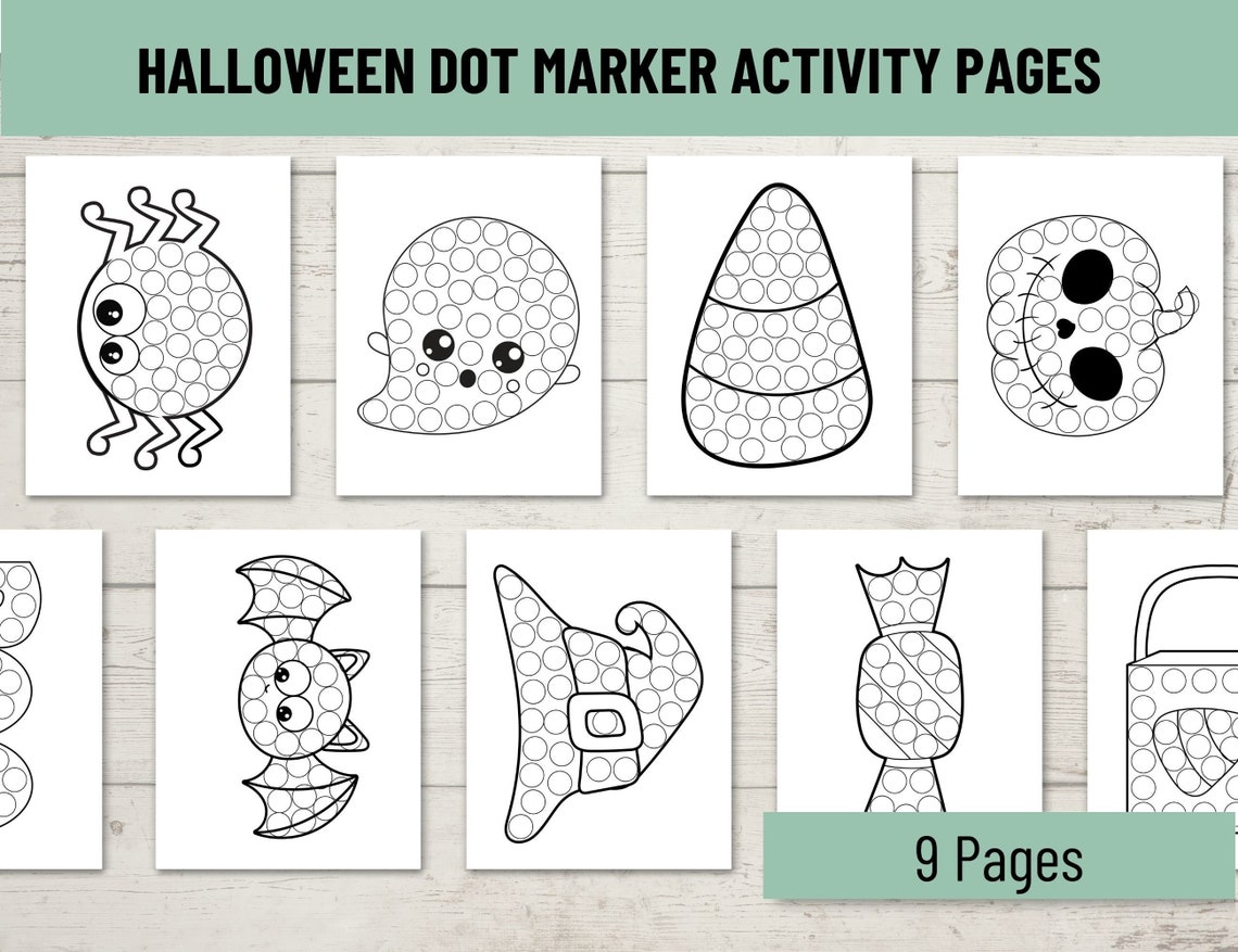Halloween Dot Marker Printable Activity Pages Halloween Do a - Etsy