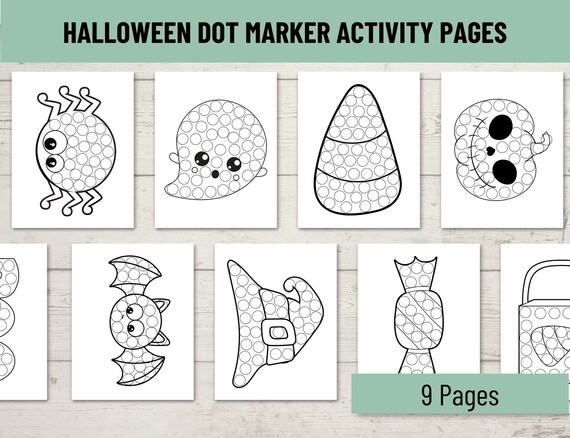 Halloween Dot Marker Printable Activity Pages Halloween Do a - Etsy