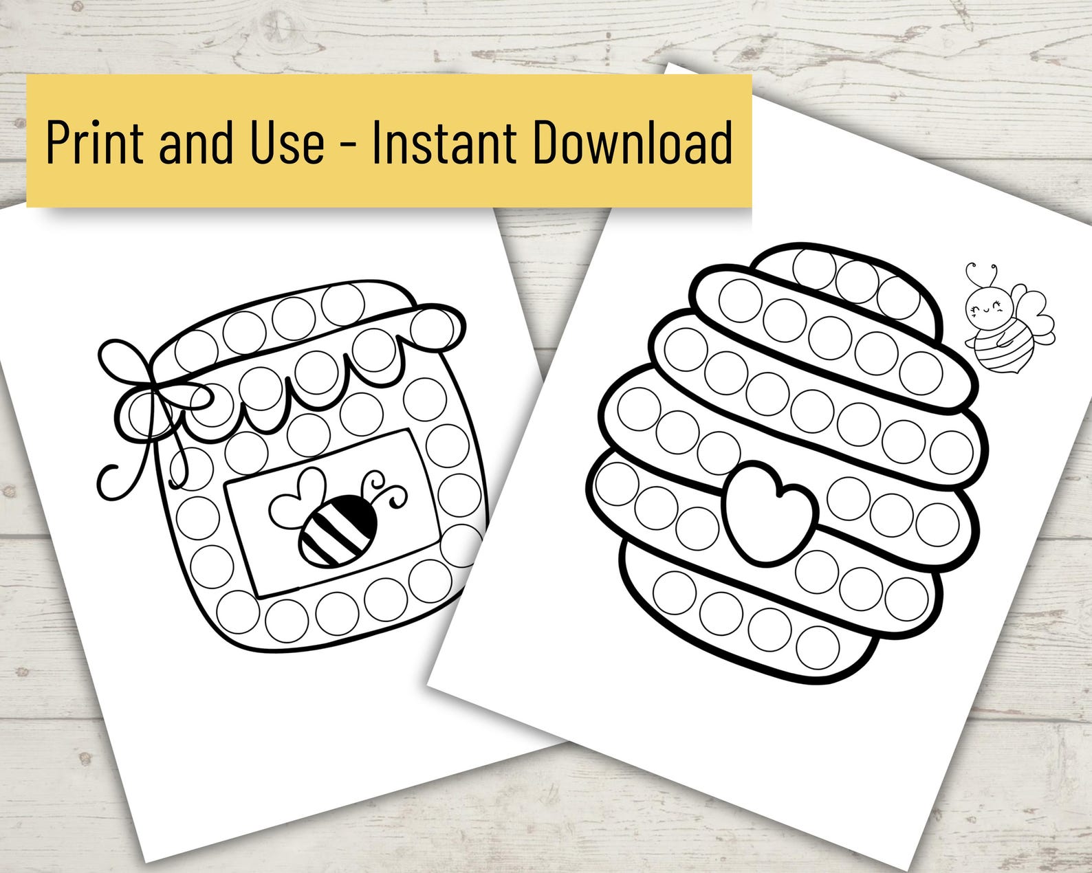 World Bee Day Dot Marker Printable Activity Pages, Bee Day Coloring ...