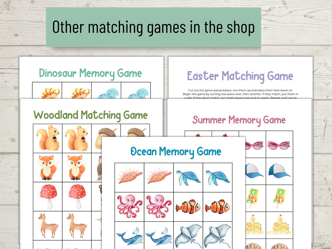 Road Trip Memory Game for Kids, Transportation Printable Memory Game ...