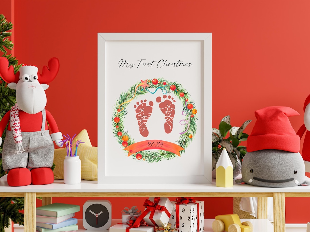My First Christmas Handprint Printable Craft, Baby Christmas Keepsake ...