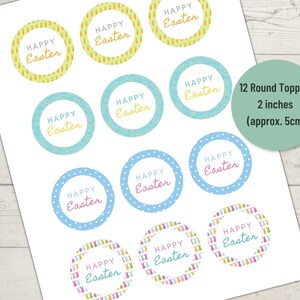 Happy Easter Cupcake Toppers Printable Easter Printable | Etsy