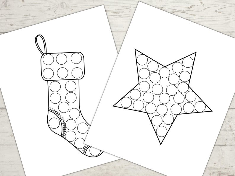 Christmas Dot Marker Printable Pages, Christmas Do a Dot Coloring ...