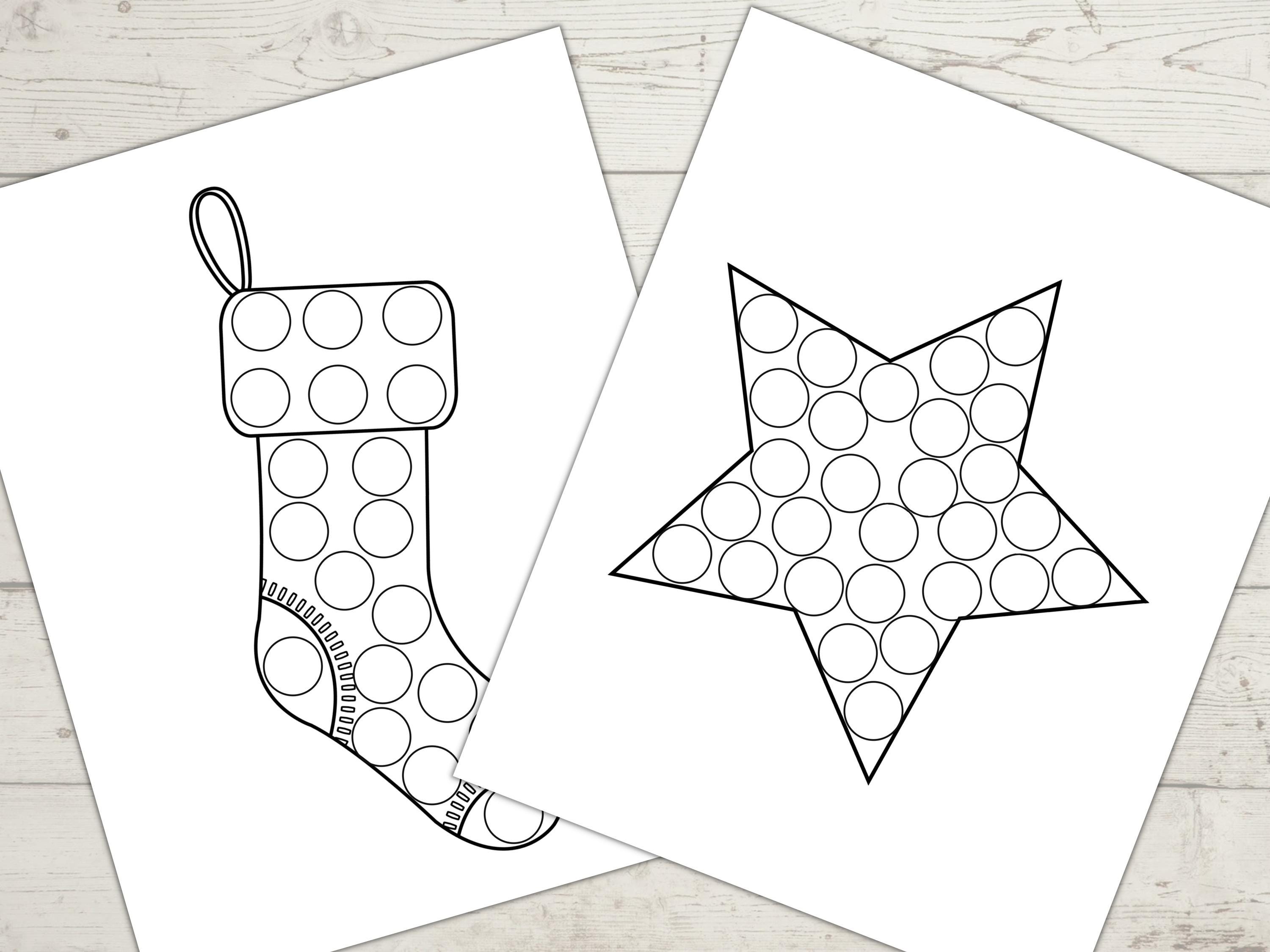 Christmas Dot Marker Printable Pages, Christmas Do a Dot Coloring ...