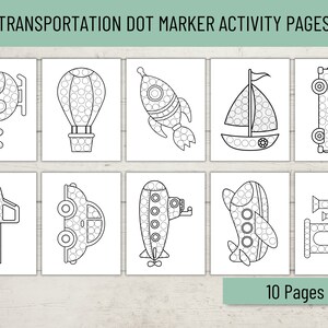 Transportation Dot Marker Printable Activity Pages, Do a Dot Coloring ...