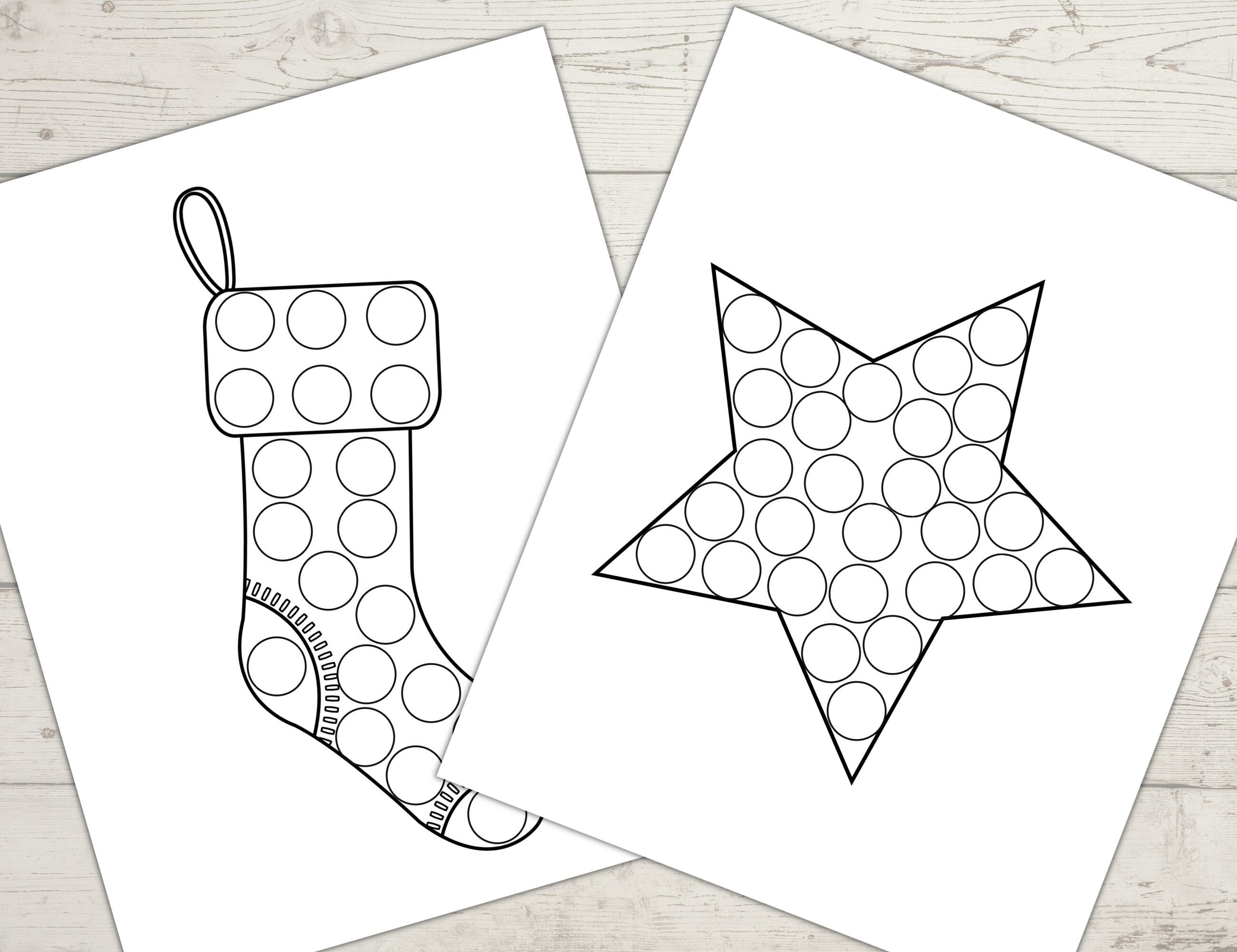Christmas Dot Marker Printable Pages, Christmas Do a Dot Coloring ...
