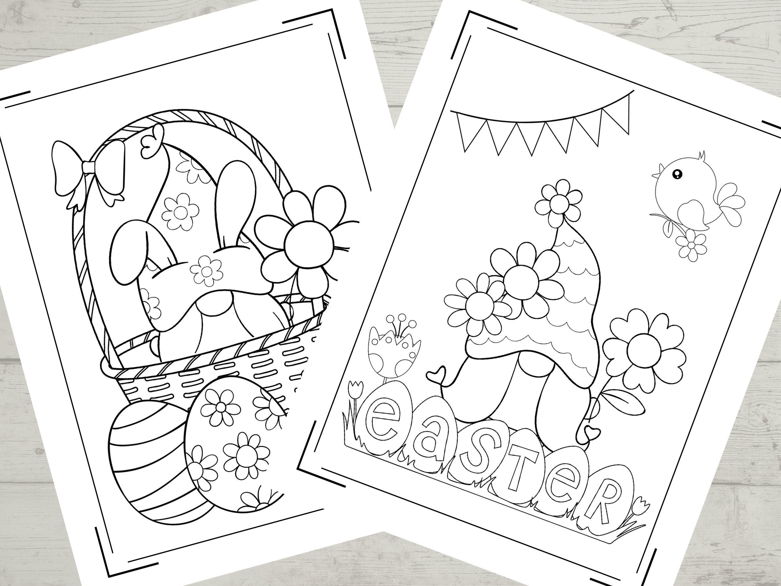 Easter Coloring Pages for Kids, Easter Gnome Coloring Activity ...