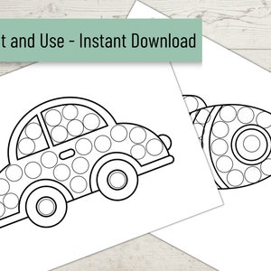 Transportation Dot Marker Printable Activity Pages, Do a Dot Coloring ...