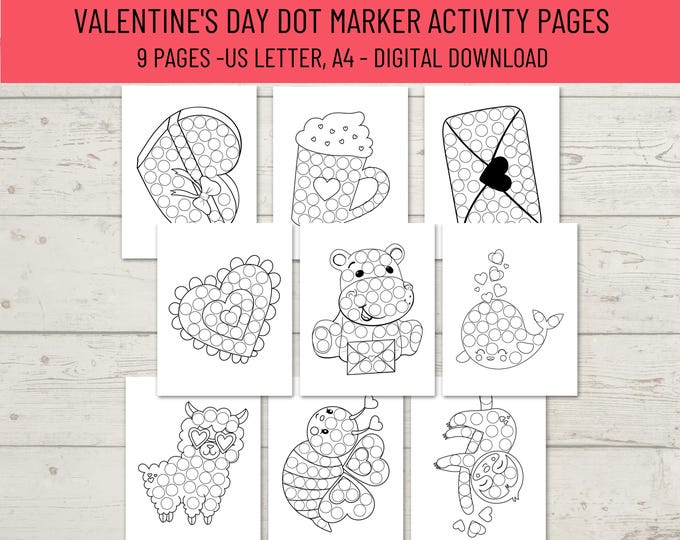 Valentine's Day Do-a-dot Marker Printable - Etsy Canada