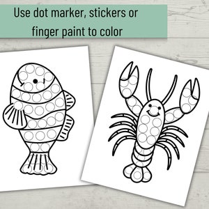 Sea Animals Dot Marker Printable Activity Pages, Do a Dot Coloring, Do ...