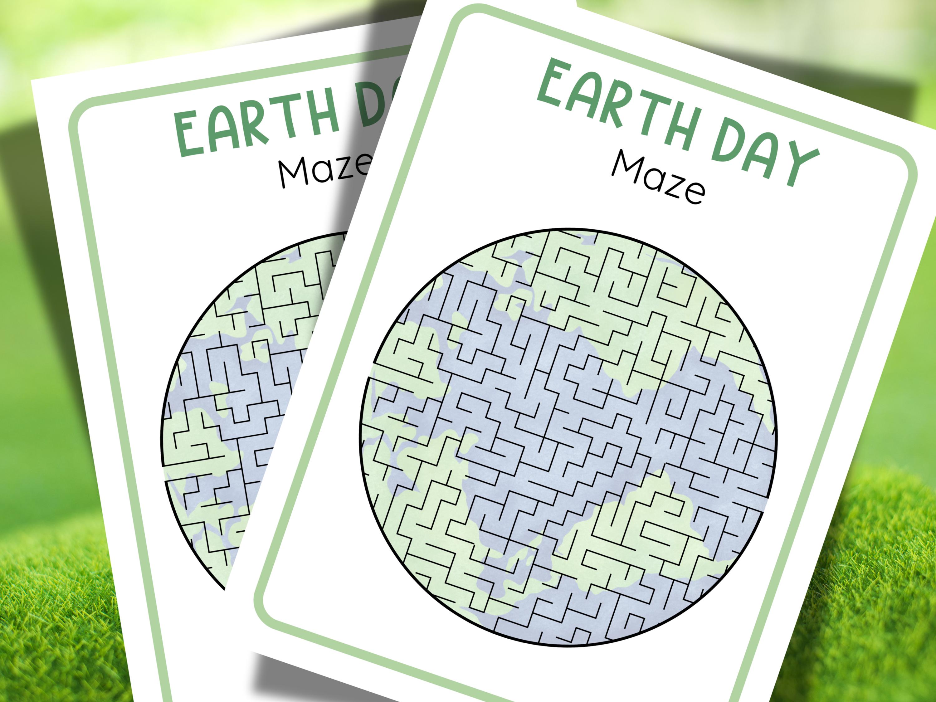 Earth Day Maze, Printable Earth Day Maze Activity Page, Earth Day ...
