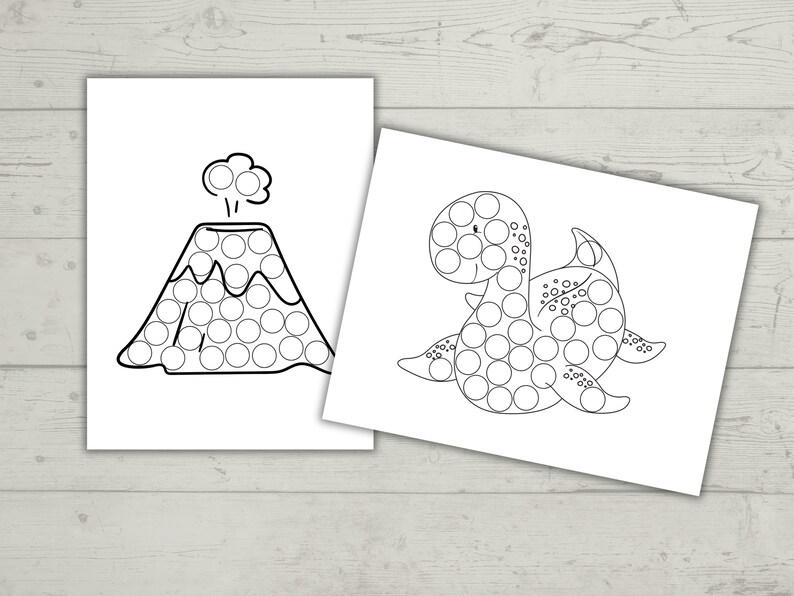 Dinosaur Dot Marker Printable Activity Pages, Do a Dot Coloring, Do a ...